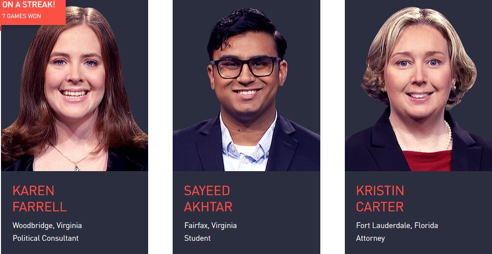 Karen Farrell Vs. Sayeed Akhtar Vs. Kristin Carter, Show # 8066. Image ...