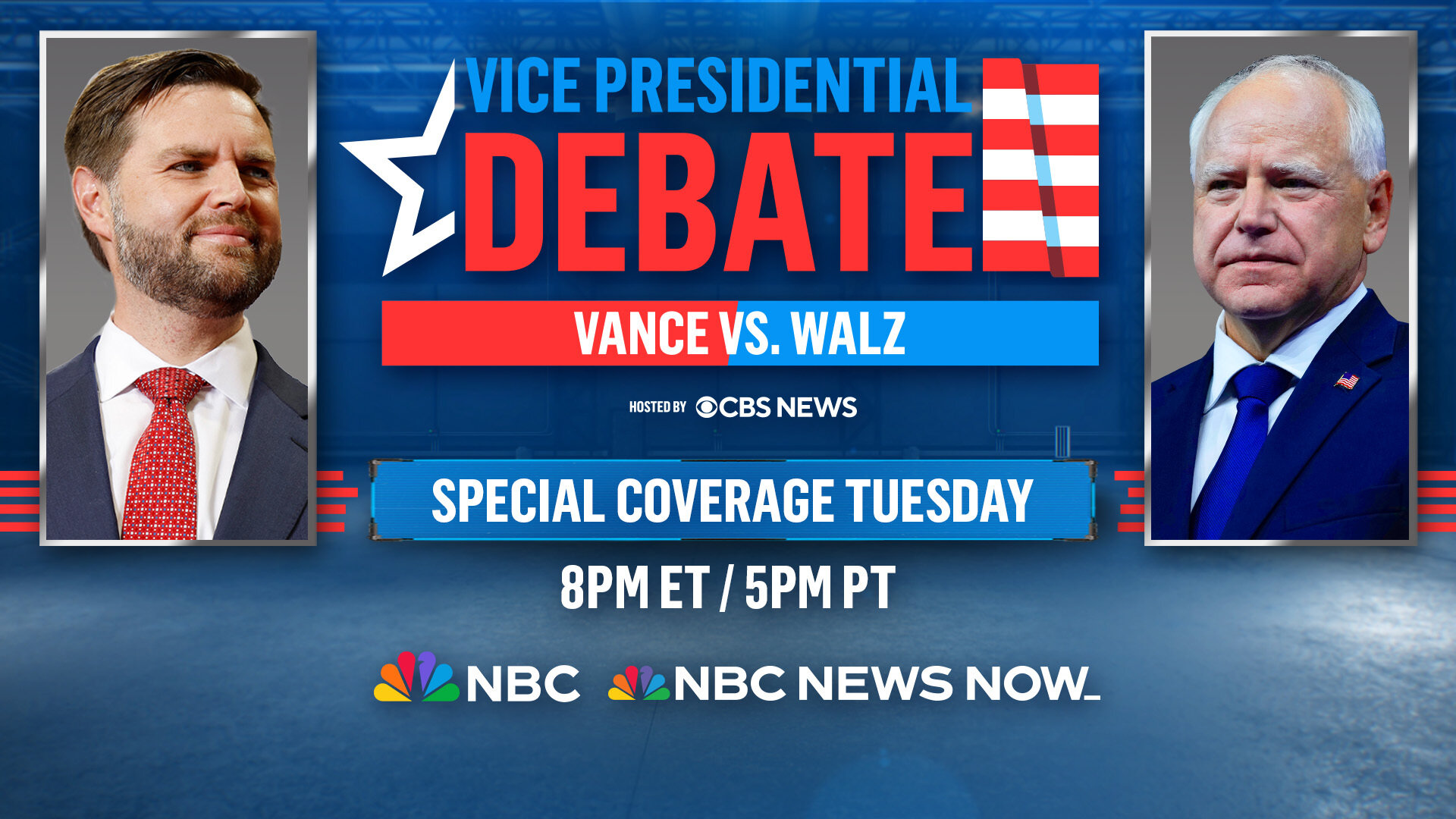 Vice Presidential Debate: Vance vs. Walz Hosted by CBS News - NBC News ...