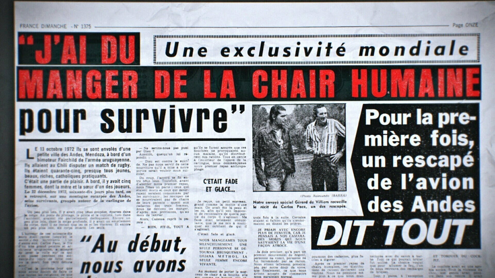 Le crash des Andes, l'inavouable anthropophagie - Faits divers, l ...
